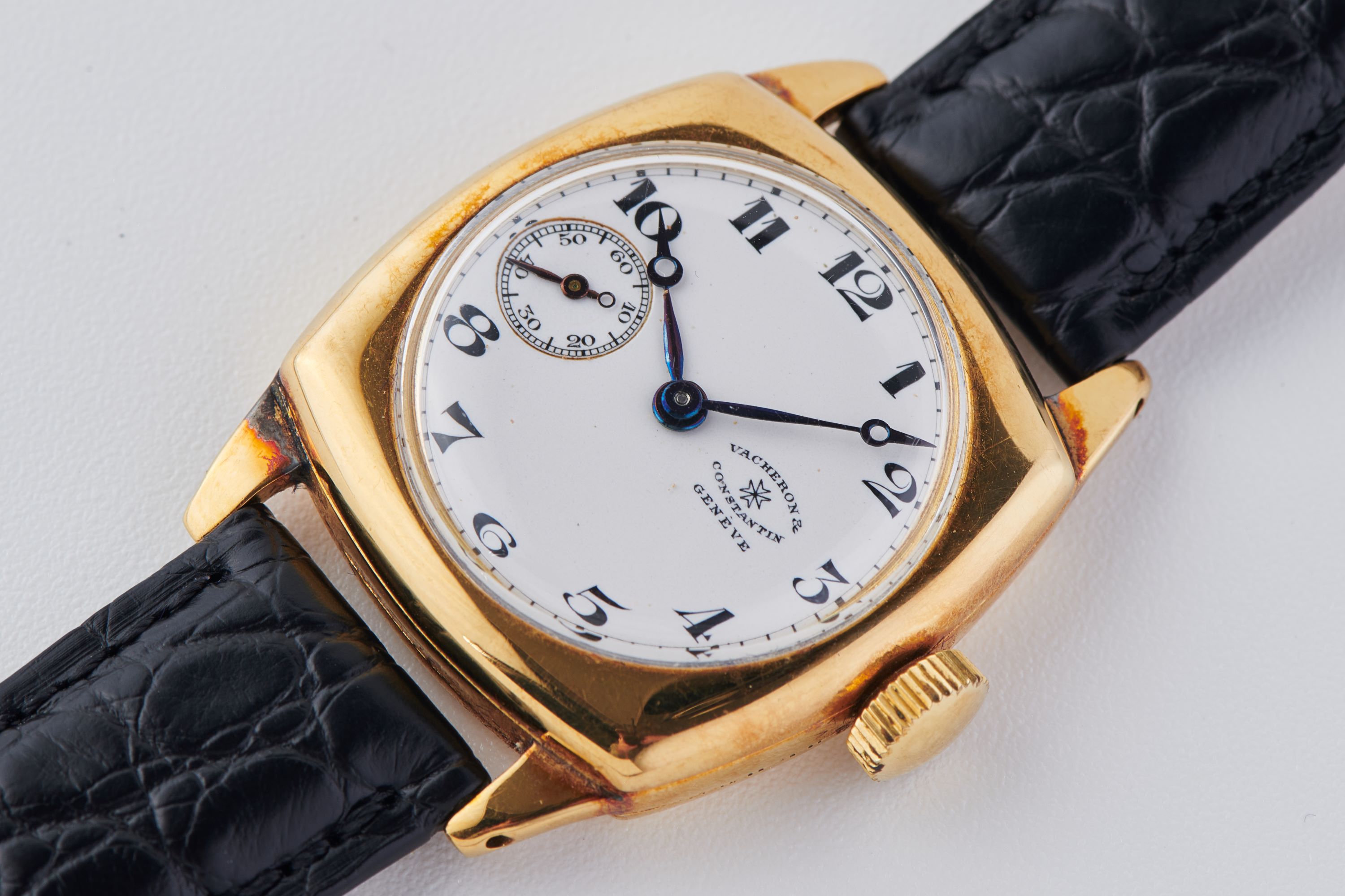 Ineichen Auctioneers - 1940s Cushion Case Dress Watch with Enamel Dial ...